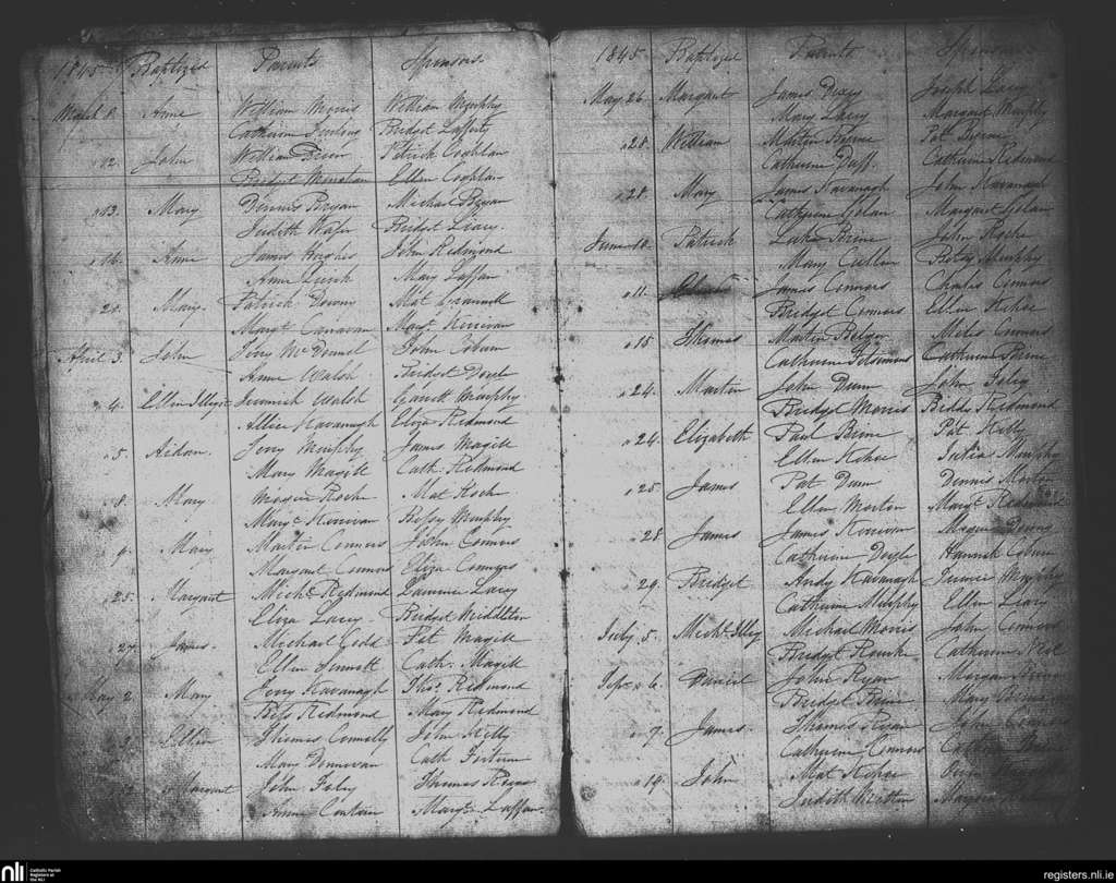 Page number 7, Microfilm 04255 / 09, Litter, Ferns - Catholic Parish ...